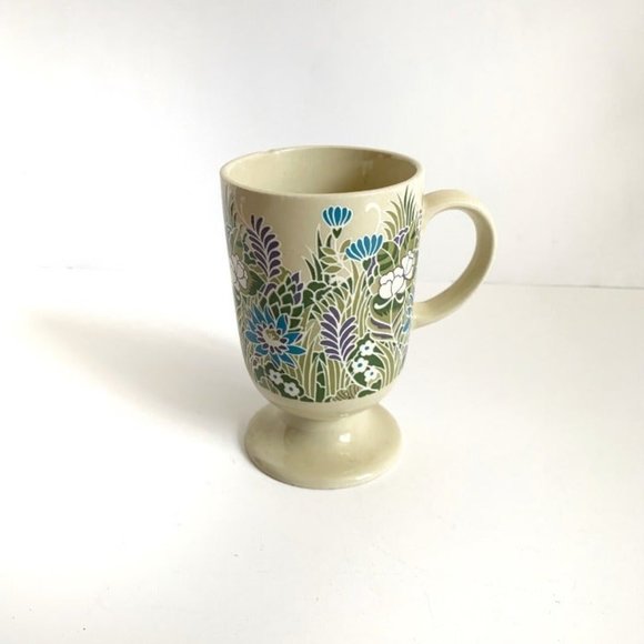 American Vintage | Dining | Green Botanical Print Stemmed Mug | Poshmark